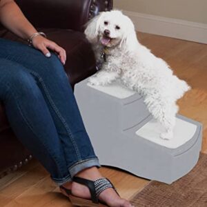 Pet Gear Easy Step II Pet Stairs, 2 Step for Cats/Dogs up to 75-pounds, Portable, Removable Washable Carpet Tread, No Tools Required