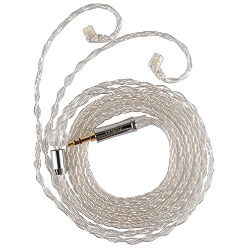 High Sound Quality 8 Strands 4N Pure Silver Earphone Wire MMCX 0.78mm 2Pin QDC TFZ Upgrade Earphone Cable Headphone Replacement Upgrade Cable (MMCX, 3.5mm)