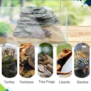 Tfwadmx Turtle Basking Platform Tortoise Dock Resin Resting Rock Aquatic Habitat Accessories Aquarium Landscape Decoration for Frogs, Newts, Salamanders, Reptiles(L)