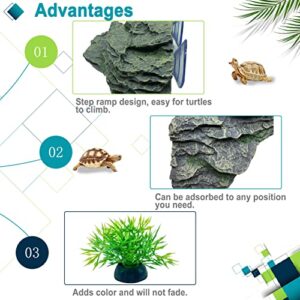 Tfwadmx Turtle Basking Platform Tortoise Dock Resin Resting Rock Aquatic Habitat Accessories Aquarium Landscape Decoration for Frogs, Newts, Salamanders, Reptiles(L)