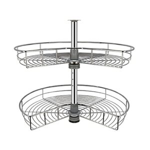 suninlife kidney chrome lazy susan cabinet 32" kitchen cabinet blind corner 2 tier stainless steel corner cabinet organizer