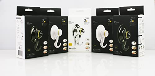 KiahLoc Patented Yellow Ring Indicator Suction Cup Hooks, Kitchen Hooks Removable Wall Vacuum Holder for Smooth Tile, Glass and Mirror( 4 Pack) (#56 (6.6 LB), Black)