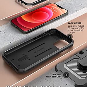 SUPCASE Unicorn Beetle Pro Series Case for iPhone 13 Pro Max (2021 Release) 6.7 Inch, Built-in Screen Protector Full-Body Rugged Holster Case (Black)