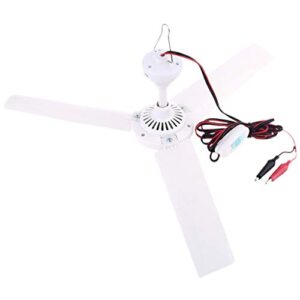 CXV DC 12V Ceiling Fan Air Cooler 19.7 inch Hanging Fan for Camping Outdoor Tent Bed