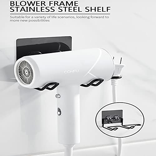 ARFUKA Hair Dryer Holder Bathroom Hair Dryer Holder Hair Care Tools Holder Wall Mount Hair Care & Styling Tool Organizer Storage Self Adhesive (Black)