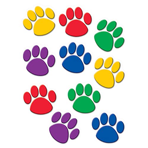 Teacher Created Resources Colorful Paw Print Accents, 30 Per Pack, 3 Packs