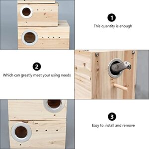 balacoo 5pcs Bird Wood Box Predator Hole Bird Breeding Cage Ring Guard Metal Anti Bite Bird Nest Box Ring 105mm