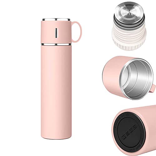 Ballyware 20oz Stainless Steel Vacuum Insulated Flask, Leak Proof Thermos For Hot Drinks With Cup - For Indoor and Outdoor (Black)