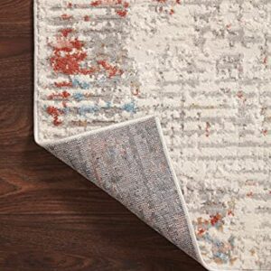 Loloi II Estelle Collection EST-04 Ivory/Multi, Transitional 5'-3" x 7'-8" Area Rug