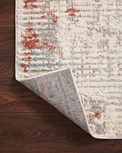 Loloi II Estelle Collection EST-04 Ivory/Multi, Transitional 5'-3" x 7'-8" Area Rug