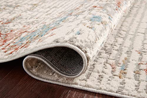 Loloi II Estelle Collection EST-04 Ivory/Multi, Transitional 5'-3" x 7'-8" Area Rug