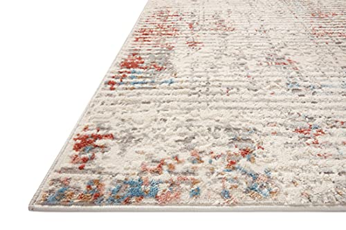 Loloi II Estelle Collection EST-04 Ivory/Multi, Transitional 5'-3" x 7'-8" Area Rug