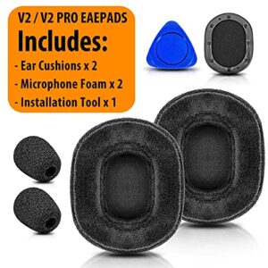 TRANSTEK Ear Pads Compatible with V2 / V2 Pro Gaming Headset I Memory Foam Replacement Ear Cushions (Velour)