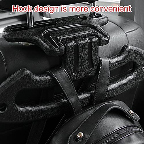 ihreesy Car Rear Seat Coat Hanger,Multifunction Folding Headrest Clothes Hanger Distance Between 115mm-120mm Hanger Hook Organizer Holder,Black