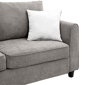 Melpomene 100"x100" inches Oversized Fabric Grey Sectional Sofa Couch L Shape Corner Couch for Living Room/Home/Company 3 Pillows Included