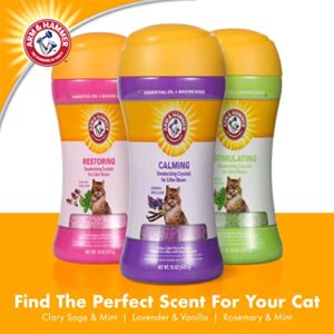 Arm & Hammer Deodorizing Cat Litter Crystals for Litter Boxes | Restoring Odor Neutralizing Cat Litter Odor Eliminator in Clary Sage & Mint Scent | Litter Box Odor Eliminator, 15 Oz