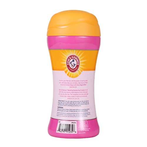 Arm & Hammer Deodorizing Cat Litter Crystals for Litter Boxes | Restoring Odor Neutralizing Cat Litter Odor Eliminator in Clary Sage & Mint Scent | Litter Box Odor Eliminator, 15 Oz