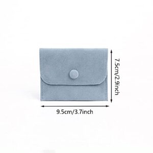 SUKPSY 6 Pcs Velvet Jewelry Storage Bags with Snap Button Gift Packaging Bags Purse Pouches for Rings, Bracelets, Necklaces, Earrings,Watch and Other Small Item (Blue)