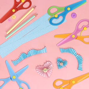 LOVESTOWN 8 PCS Plastic Safety Scissors, Toddler Safety Scissors Kids Plastic Scissors Toddler Scissors Age 3 for Children Art Supplies