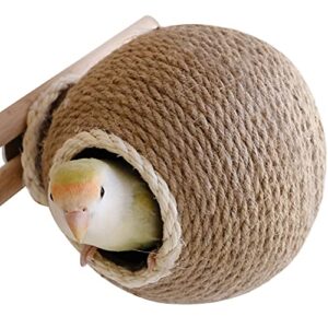 kelendle natural coconut husk bird nest coco shell bird house bird coconut hideaway parrot coco hut nest parakeet coconut nest for bird cage decoration (nest)