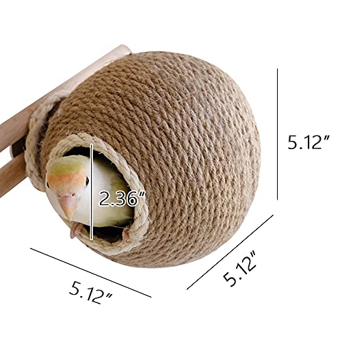 Kelendle Natural Coconut Husk Bird Nest Coco Shell Bird House Bird Coconut Hideaway Parrot Coco Hut Nest Parakeet Coconut Nest for Bird Cage Decoration (Nest)