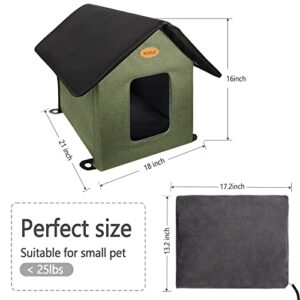 Outdoor Heated Cat House Cat Shelter Outdoor Cat House for Feral Cats with Removable Heating Pad, Waterproof Pet House for Indoor & Outdoor Use