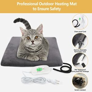 Outdoor Heated Cat House Cat Shelter Outdoor Cat House for Feral Cats with Removable Heating Pad, Waterproof Pet House for Indoor & Outdoor Use