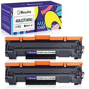 manyjets 48a cf248a compatible toner cartridge replacement for hp 48a cf248a work with hp m15w m29w m28w m15a m31w m16a m16w m28a m29a m30w printer (black,2-pack)