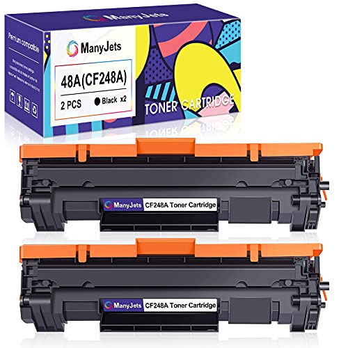 ManyJets 48A CF248A Compatible Toner Cartridge Replacement for HP 48A CF248A Work with HP M15w M29w M28w M15a M31w M16a M16w M28a M29a M30w Printer (Black,2-Pack)