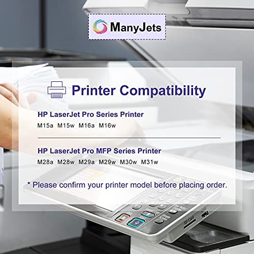 ManyJets 48A CF248A Compatible Toner Cartridge Replacement for HP 48A CF248A Work with HP M15w M29w M28w M15a M31w M16a M16w M28a M29a M30w Printer (Black,2-Pack)