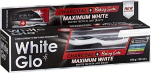 white glo - charcoal + baking soda maximum white toothpaste 150g