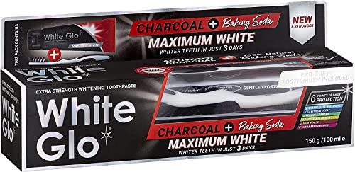 White Glo - Charcoal + Baking Soda Maximum White Toothpaste 150g