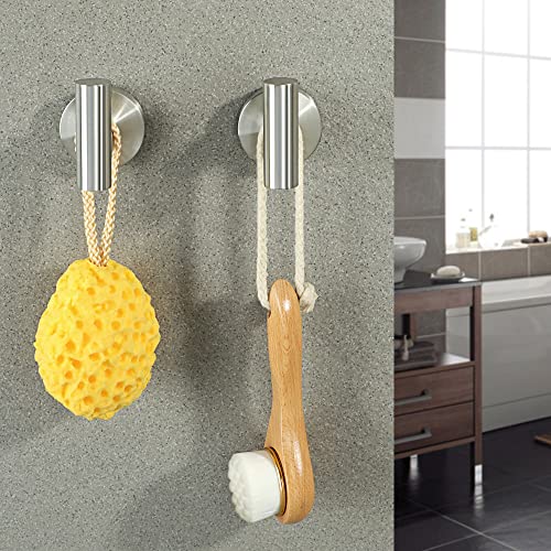 Alise Towel Hook Bathroom Single Robe Hooks Wall Mount Towel Holder Hanger Storage,SUS304 Stainless Steel Brushed Nickel Pack of 2