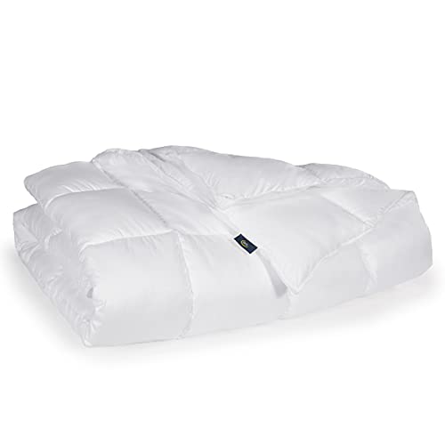 SERTA Down Illusion Hypoallergenic All Season Down Alternative Comforter with Corner Loops, King/Cal King, White, 1 Piece