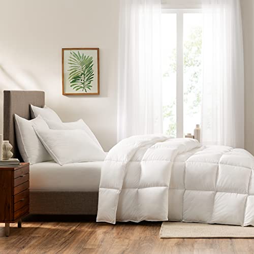 SERTA Down Illusion Hypoallergenic All Season Down Alternative Comforter with Corner Loops, King/Cal King, White, 1 Piece