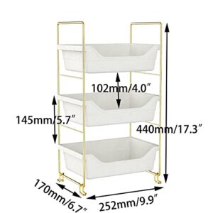 kaileyouxiangongsi Shower Caddy , Shower Shelf Organizer Storage ,Metal Bathroom Shelf Unit， for Organizing and Storing Hand Towels, Body Lotion, Facial Tissues, Bath Salts (Golden&White)