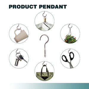 20 Pieces of 1.97 inch Pull Hook 304 Stainless Steel Hook, Round Head Screw Hook, M4 Metal Cup Hook, Indoor and Outdoor Screw Hook, M4x50