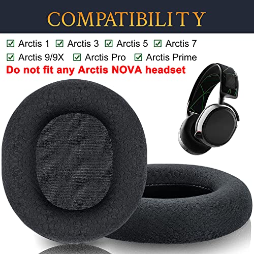 SOULWIT Ear Pads Cushions Replacement for SteelSeries Arctis 1/Arctis 3/Arctis 5/Arctis 7/Arctis 9X/Arctis Pro/Arctis Prime Headset, Earpads with Noise Isolation Foam