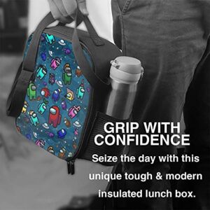 Anime Lunch Bag Blue Insulated Large Capacity for Adults Men Work Office Lunch Box Leakproof Adjustable Strap With Zipper External Bottle Holder Tote Bag Cooler Bags