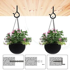 Ceiling Hooks Heavy Duty, Q-Hanger Hooks Eye Hooks Screw Hooks for Outdoor String Lights, Light Hanger Hooks with Safety Buckle Design for Hanging Plants, Lanterns and Christmas Decorations