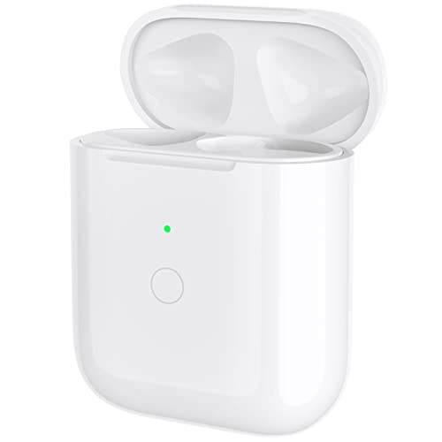 AirPods Charging Case Replacement Compatible with AirPods 1 2, Air pod Wireless Charger Case with Bluetooth Pairing Sync Button Silicone Protective Cover