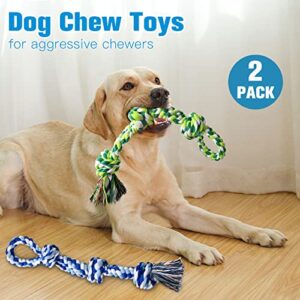 UPSKY Dog Rope Toys 2 Nearly Indestructible Dog Toys, Dog Toy for Medium to Large Breed, Dental Cleaning Chew Toys, Dog Tug Toy for Boredom, Dog Grinding Teeth, Dog Rope Toy for Aggressive Chewers