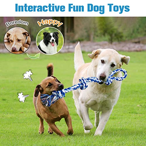 UPSKY Dog Rope Toys 2 Nearly Indestructible Dog Toys, Dog Toy for Medium to Large Breed, Dental Cleaning Chew Toys, Dog Tug Toy for Boredom, Dog Grinding Teeth, Dog Rope Toy for Aggressive Chewers