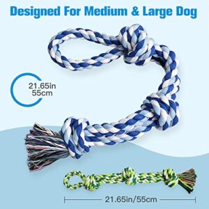 UPSKY Dog Rope Toys 2 Nearly Indestructible Dog Toys, Dog Toy for Medium to Large Breed, Dental Cleaning Chew Toys, Dog Tug Toy for Boredom, Dog Grinding Teeth, Dog Rope Toy for Aggressive Chewers