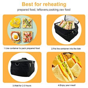 Portable Oven Food Warmer Heater Lunch Box 2 in 1 for Car, Truck, Home & Office,110V/12V Double plug Lunch Box for Meals Reheating & Raw Food Cooking