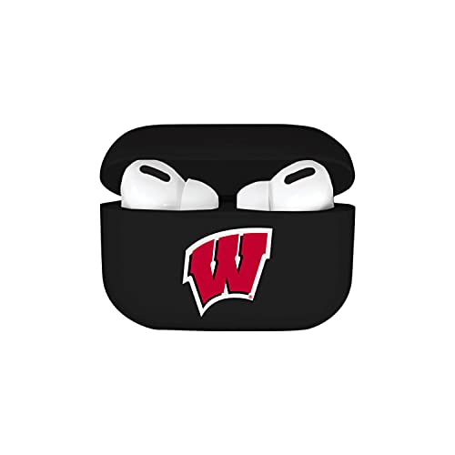 OTM Essentials Officially Licensed University of Wisconsin - Madison Badgers Earbuds Case - Black - Compatible with AirPods PRO