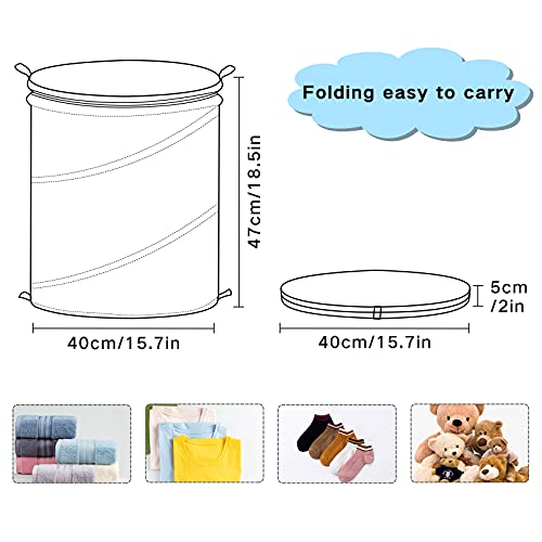 Ghost Happy Halloween Bat Pop Up Laundry Hamper with Lid Foldable Storage Basket Collapsible Laundry Bag for Camping Hotel Dormitory