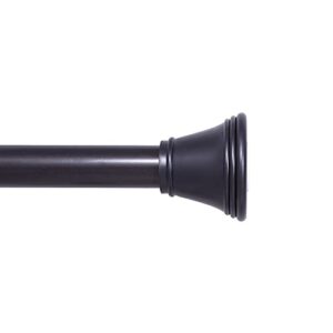 interior living 42-72 in. adjustable decorative standard shower rod, black