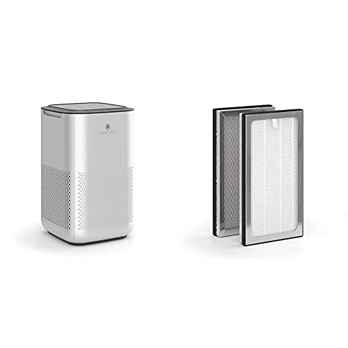 Medify Air MA-15 Air Purifier with one additional H13 True HEPA replacement Filter | 330 sq ft Coverage | for Smoke, Smokers, Dust, Odors, Pet | Quiet 99.9% Removal to 0.1 Microns | Silver, 1-Pack