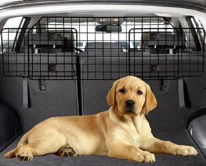 noamoo 38-66.5 inches dog car barrier for suvs, van, vehicles, adjustable large pet barriers, universal fit heavy-duty wire mesh dog guard, pet divider gate for truck cargo area, safety car divider